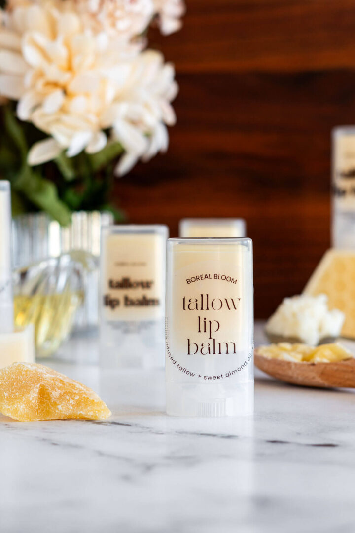 Tallow Lip Balm Recipe { Only 3 Ingredients} | Boreal Bloom Homestead