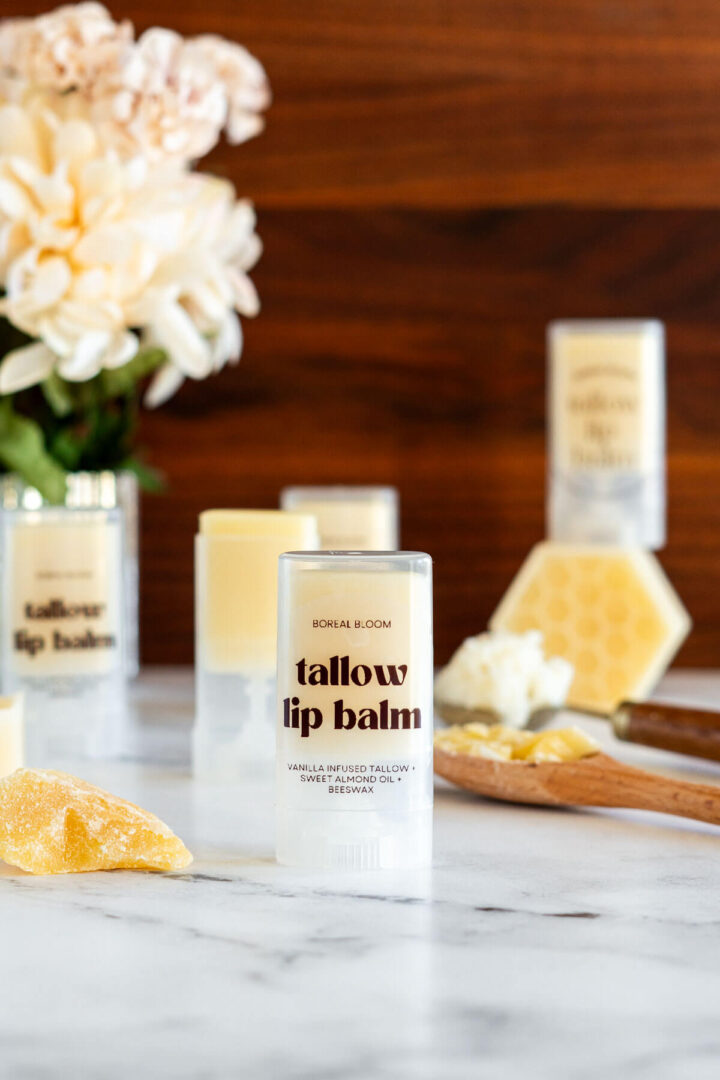 Tallow Lip Balm Recipe { Only 3 Ingredients} | Boreal Bloom Homestead
