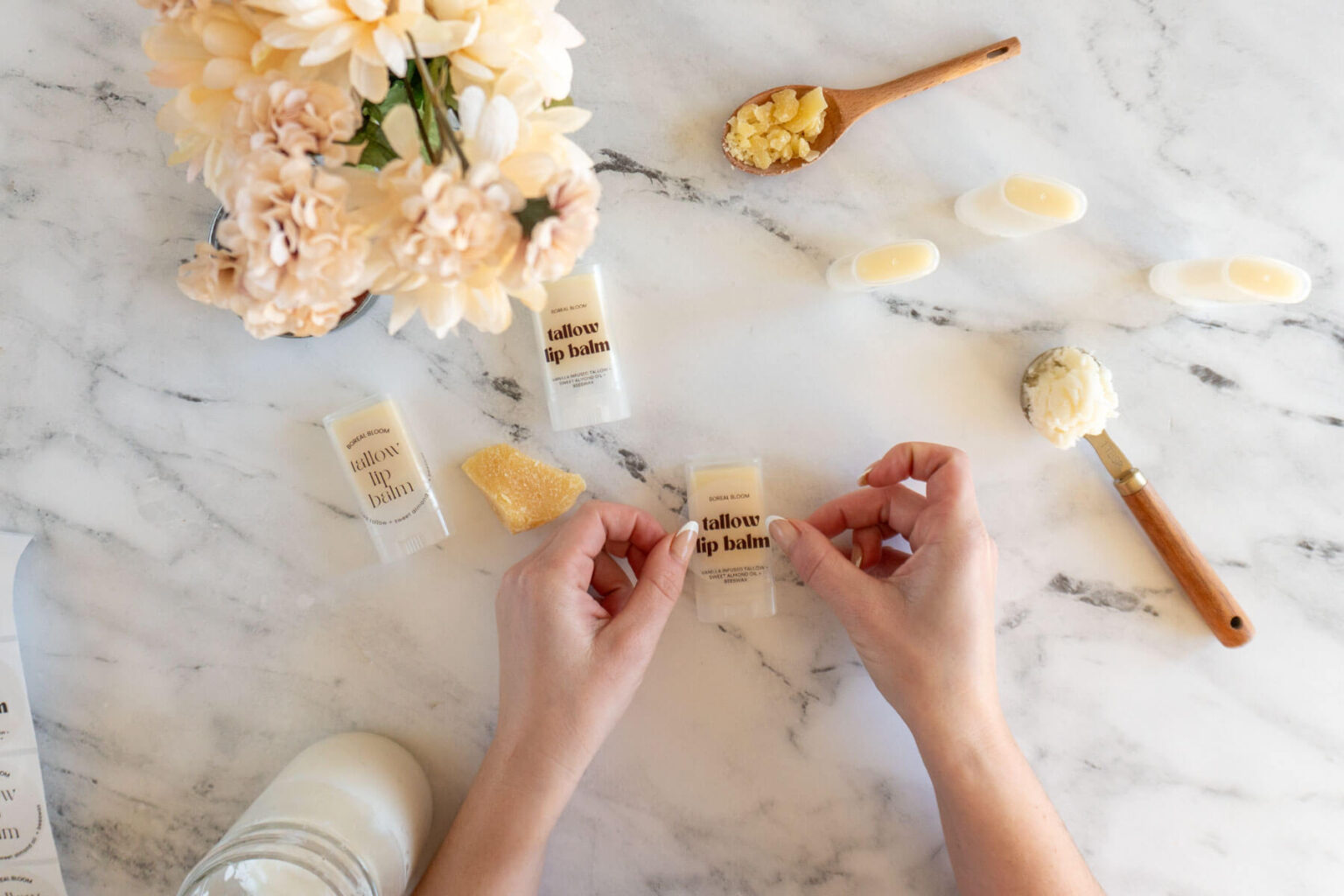 Tallow Lip Balm Recipe { Only 3 Ingredients} | Boreal Bloom Homestead