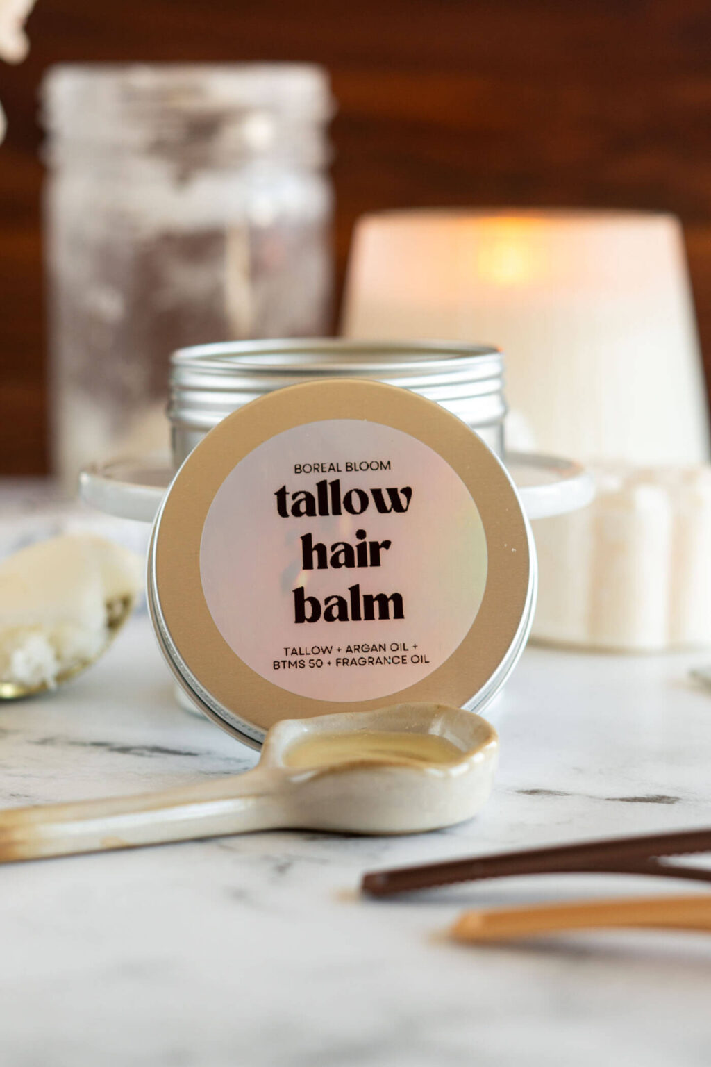 Luxurious Tallow Hair Balm {Easy Handmade Hair Care} | Boreal Bloom ...